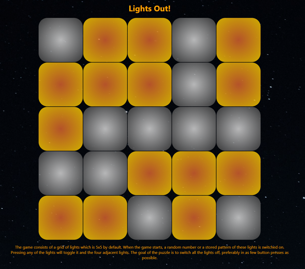 GitHub - philipbrowne/React-Lights-Out: Lights Out Game built with React GitHub - philipbrowne/React-Lights-Out: Lights Out Game built with React
